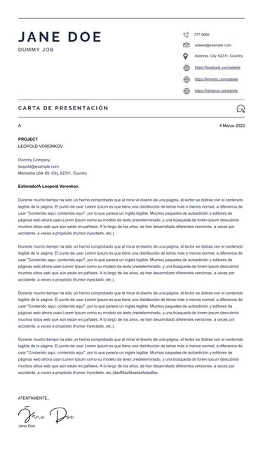 Formatos de carta de presentación para el 2024